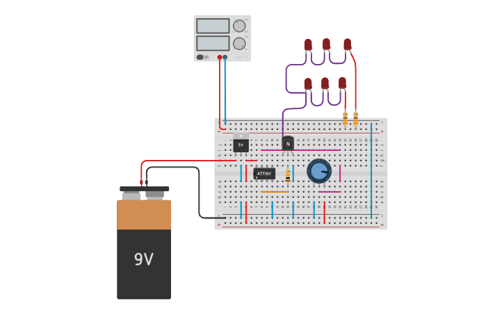 Circuit design ATtiny con PWM | Tinkercad